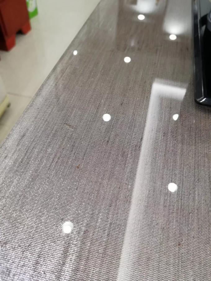 Grey Tabletop Toughened Multilayer Fabric Laminated Glass Panels