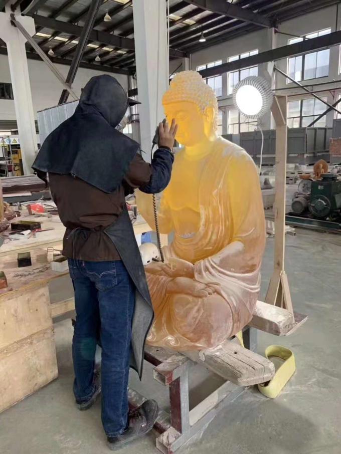 Ornamental Traditional Carving Buddha Liu Li Glass Art